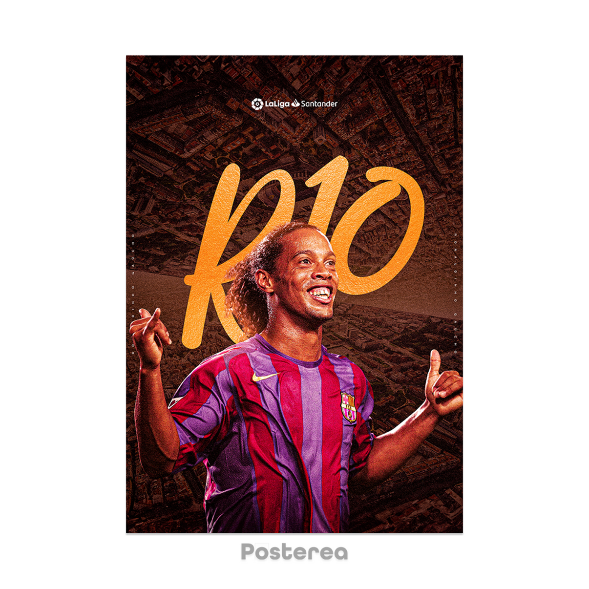 posterea.com | R10 X BARCELONA Football Poster At Posterea